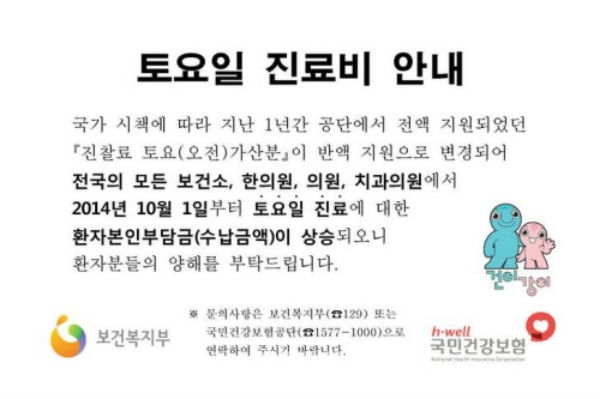 10월 3일 동네의원 한의원 등 진료비·약값 500원 인상